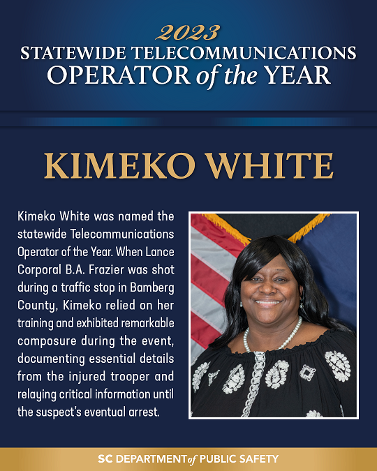 SC Highway Patrol names 2023 Trooper of the Year, Telecommunications ...